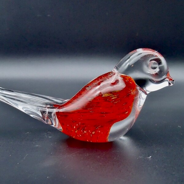Red Glass Bird - Etsy