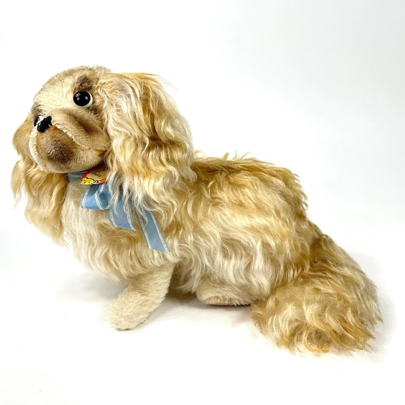 Large Vintage Steiff Dog Peky Pekingese: Mohair Plush With Tag & Button ...