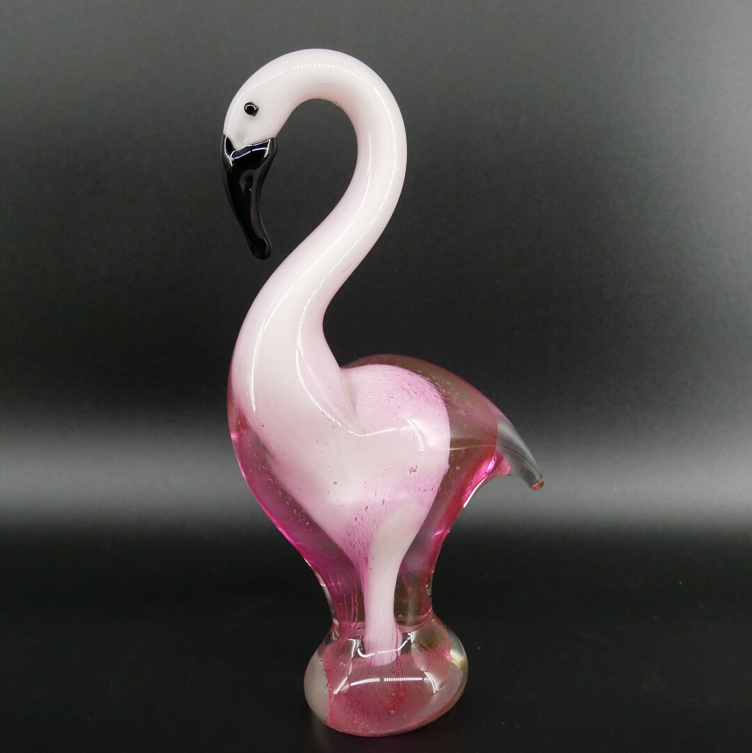 Mid Century Murano Style Pink Flamingo Glass Art Sculpture 1970s - Etsy