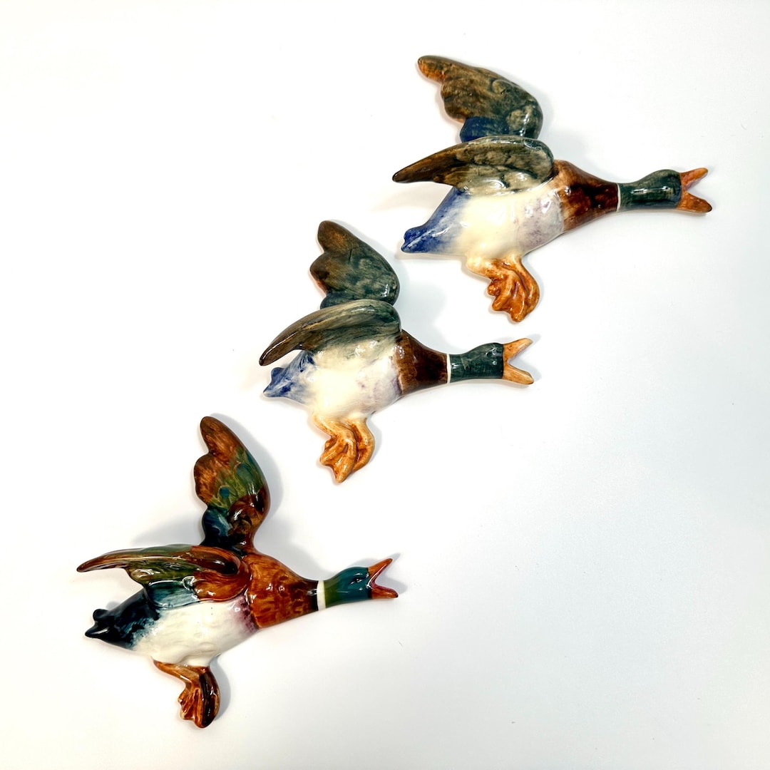 Vintage Set of Three Flying Ducks Wall Decor Beswick Duck Nos. 596-4 ...