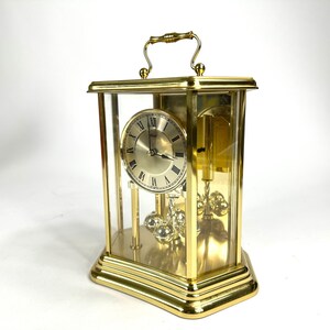 Vintage Hermle Germany Quartz Anniversary Clock Large Carriage Clock ...
