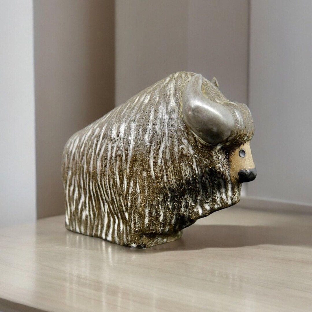 Vintage Goran Andersson Pottery Bison Buffalo Bull Sculpture 1967 Model No. 8081 - Etsy