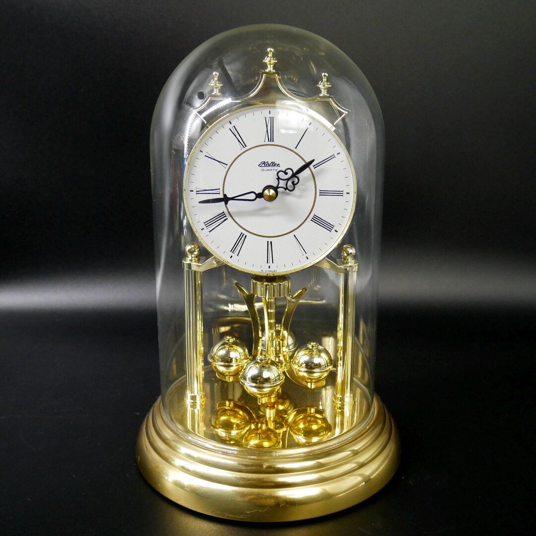 Vintage 1990s Haller Germany Quartz Anniversary Clock Goldtone With ...