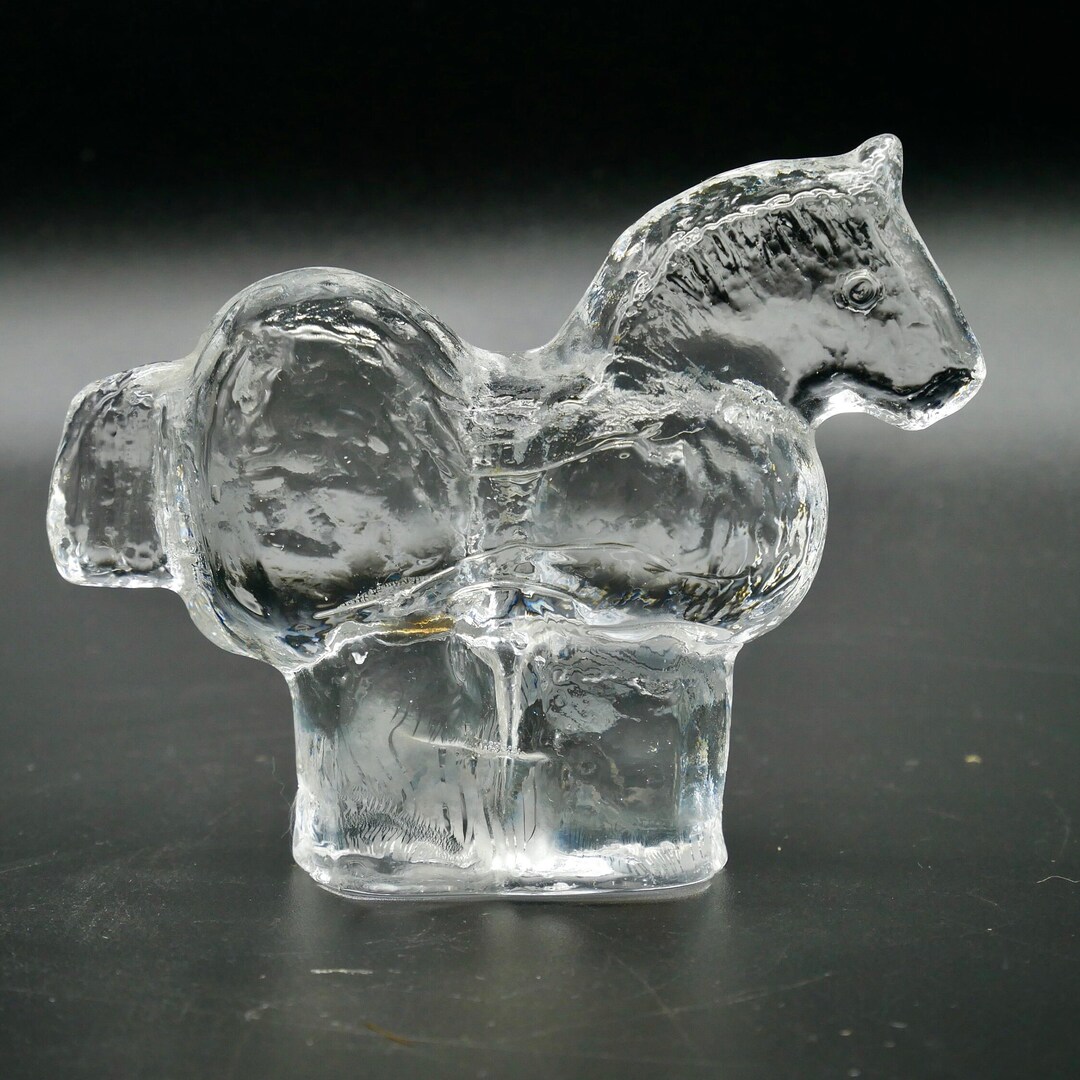 Vintage Art Glass Horse Sculpture Paperweight Uno Westerberg Pukeberg ...