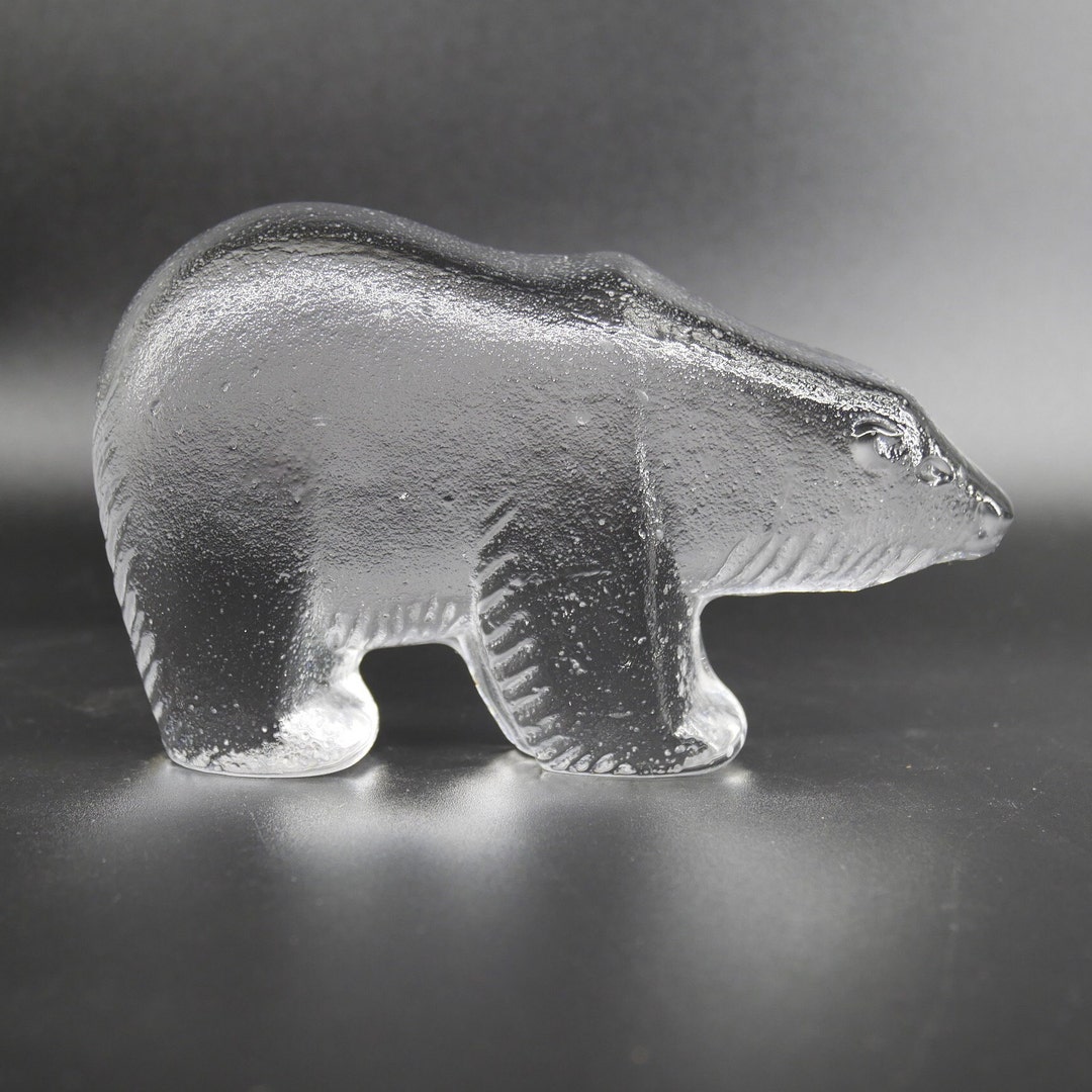 Lisa Larson Glass Polar Bear Paperweight Designed for Kosta Boda ...