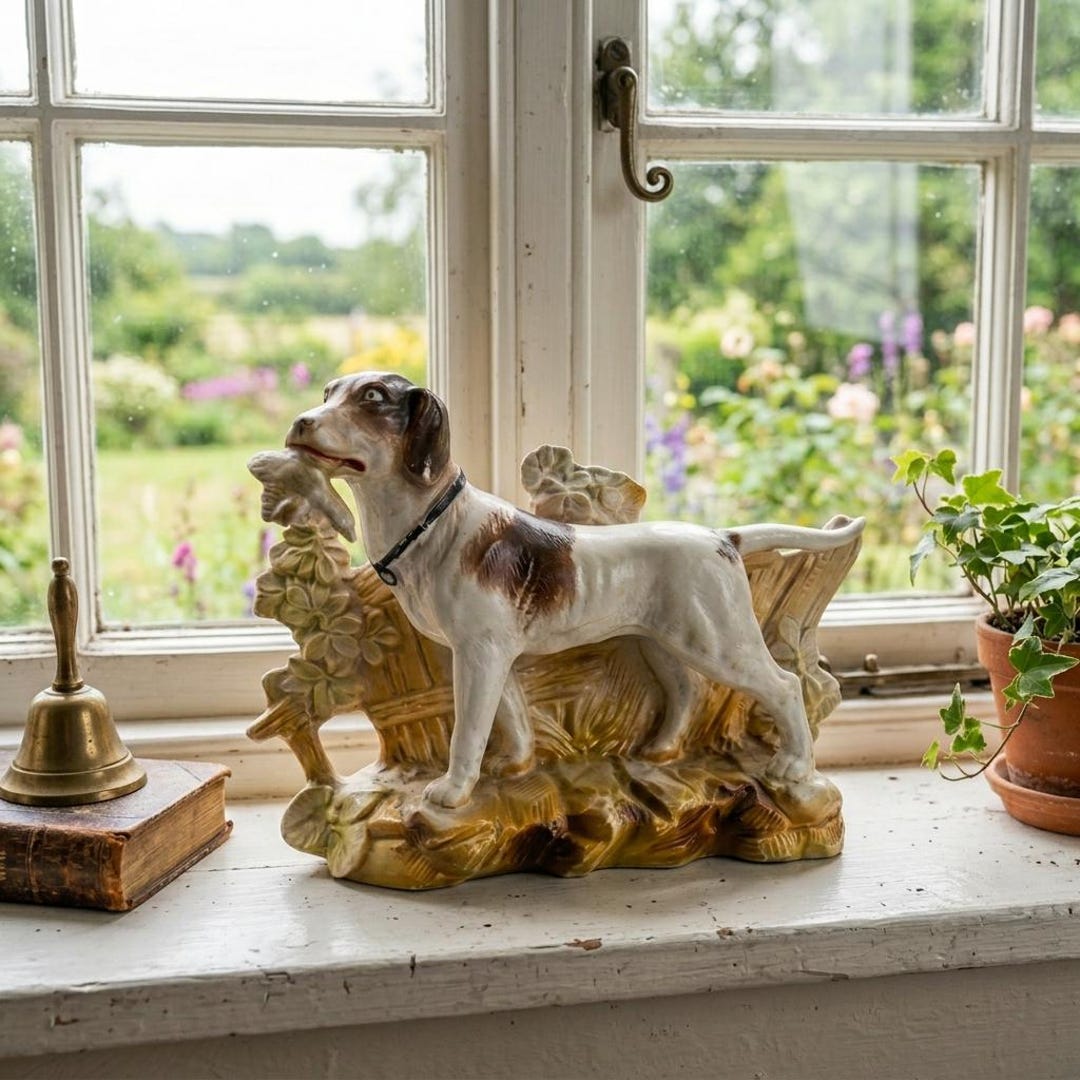 Vintage Dog Figurine Beagle With Bird, Ceramic Hunting Dog Decor ...