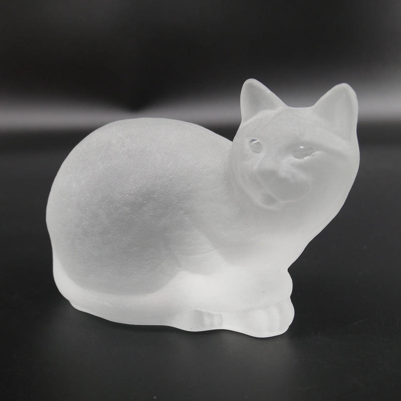 Glass Cat Figurine - Etsy