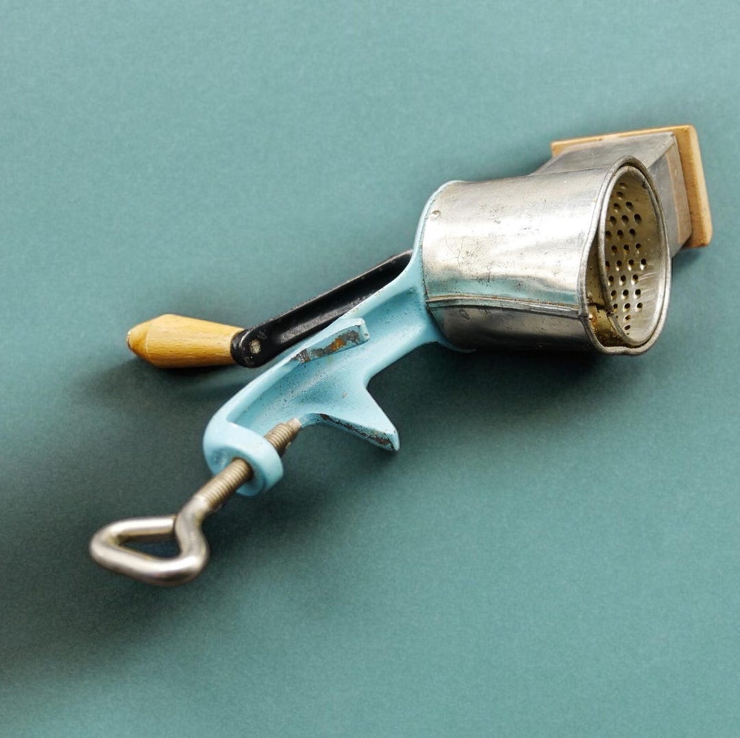 Vintage Cast Iron Nutmeg Grinder With Original Wood Press - Spice ...