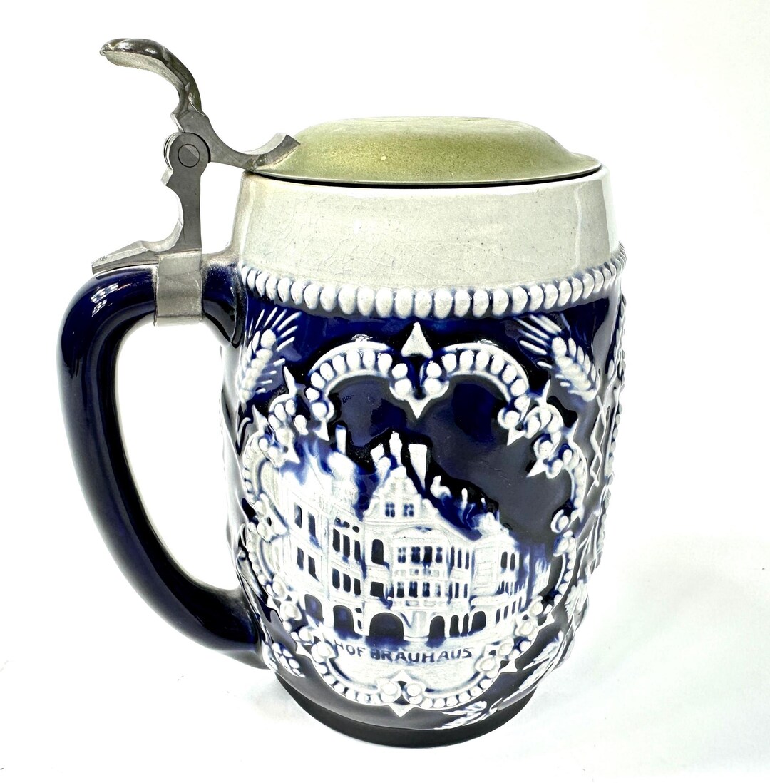 Vintage Hofbräuhaus Beer Stein: German Tankard With Pewter Lid - Etsy