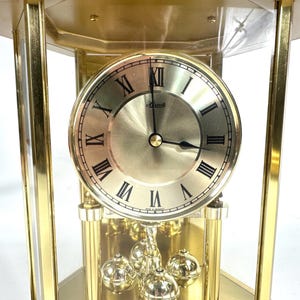 Vintage Hermle Germany Quartz Anniversary Clock Large Carriage Clock ...
