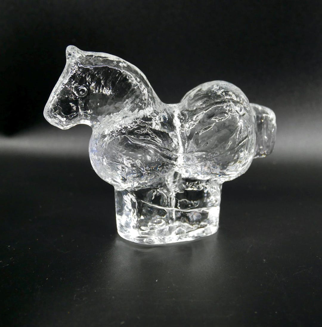 Vintage Art Glass Horse Sculpture Paperweight - Uno Westerberg Pukeberg ...