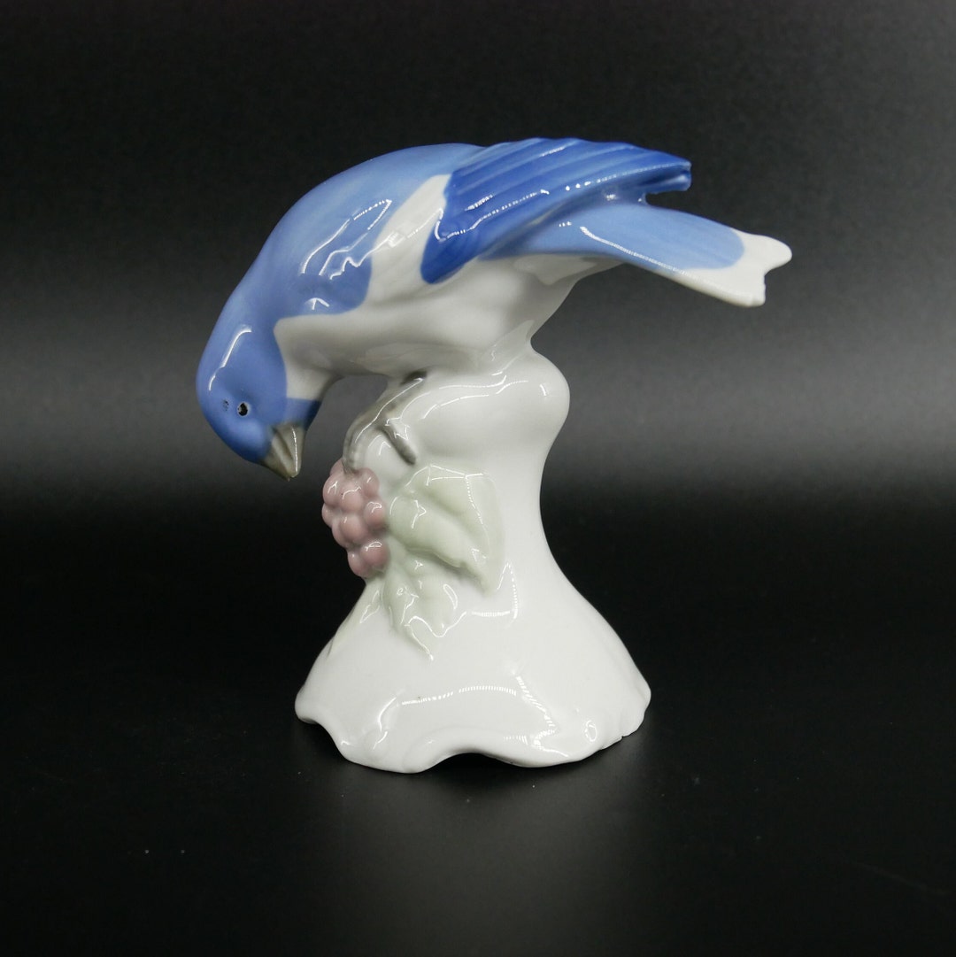 Porcelain Blue Bird Figure - German Collectible Vintage GDR - Etsy