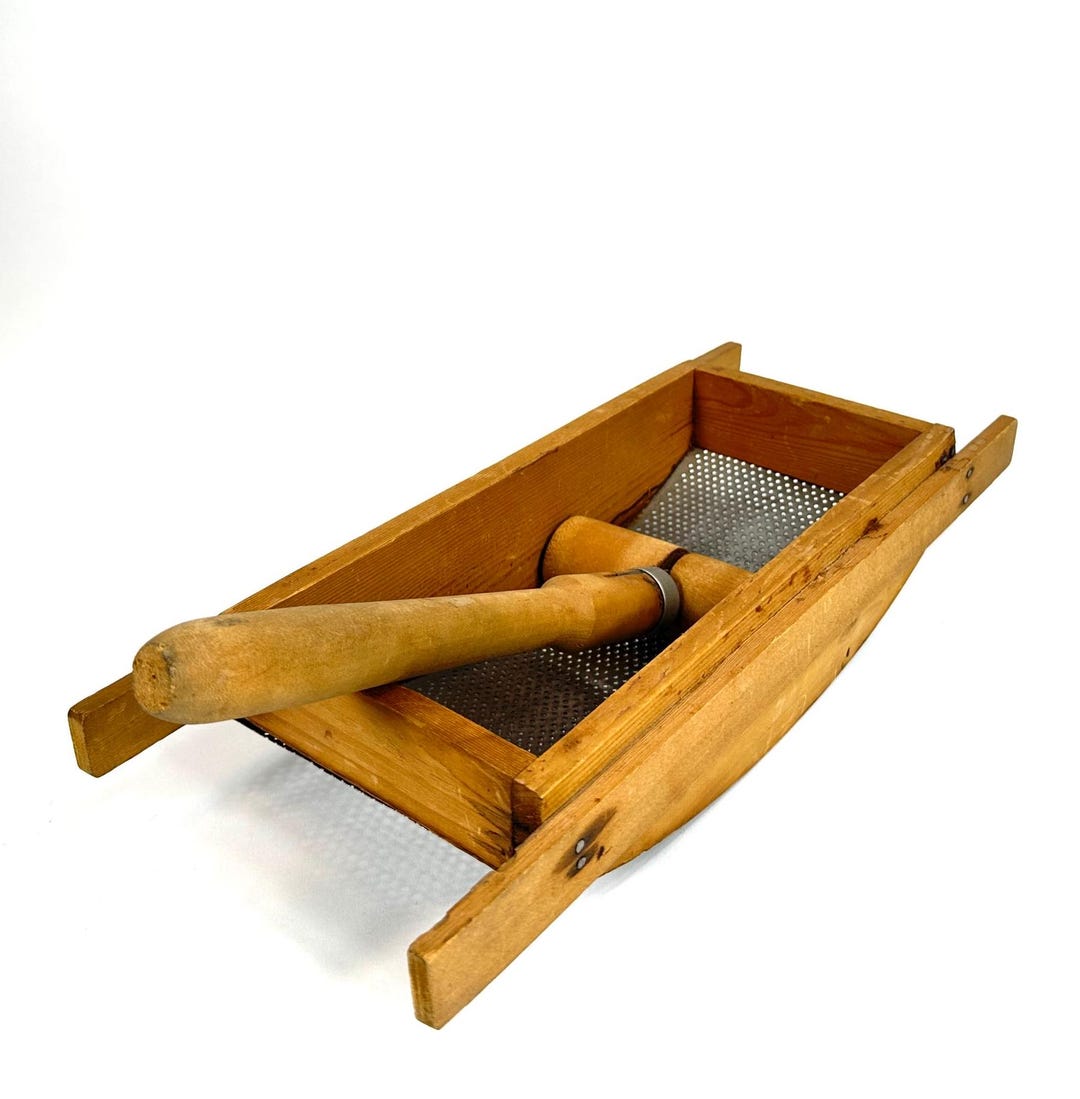 Traditional Vintage Wooden Sieve Press Antique Tomato Masher Rustic ...