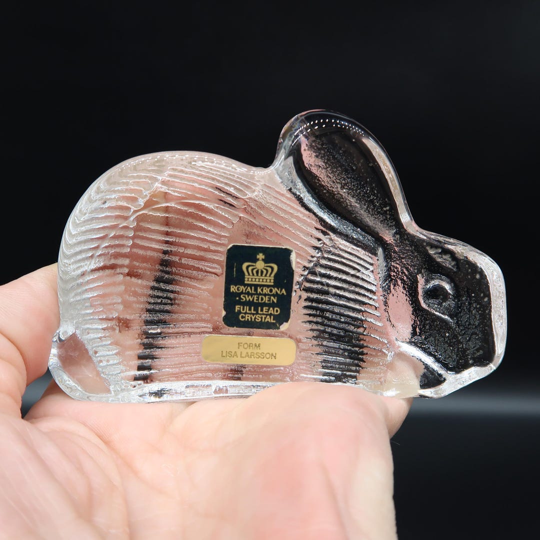 Vintage Lisa Larson Glass Rabbit – 1970s Scandinavian Art Glass Bunny ...