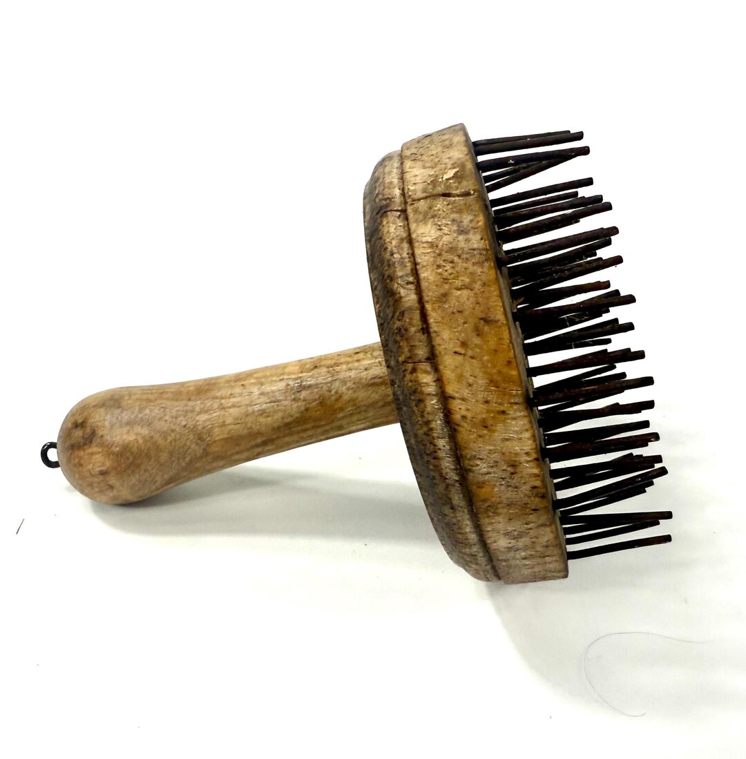 Vintage Primitive Wool Comb Carder | Wooden Hand Carding Tool With ...
