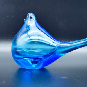 Mid Century Art Glass Cobalt Blue Bird Figurine Crystal Glass Sculpture ...