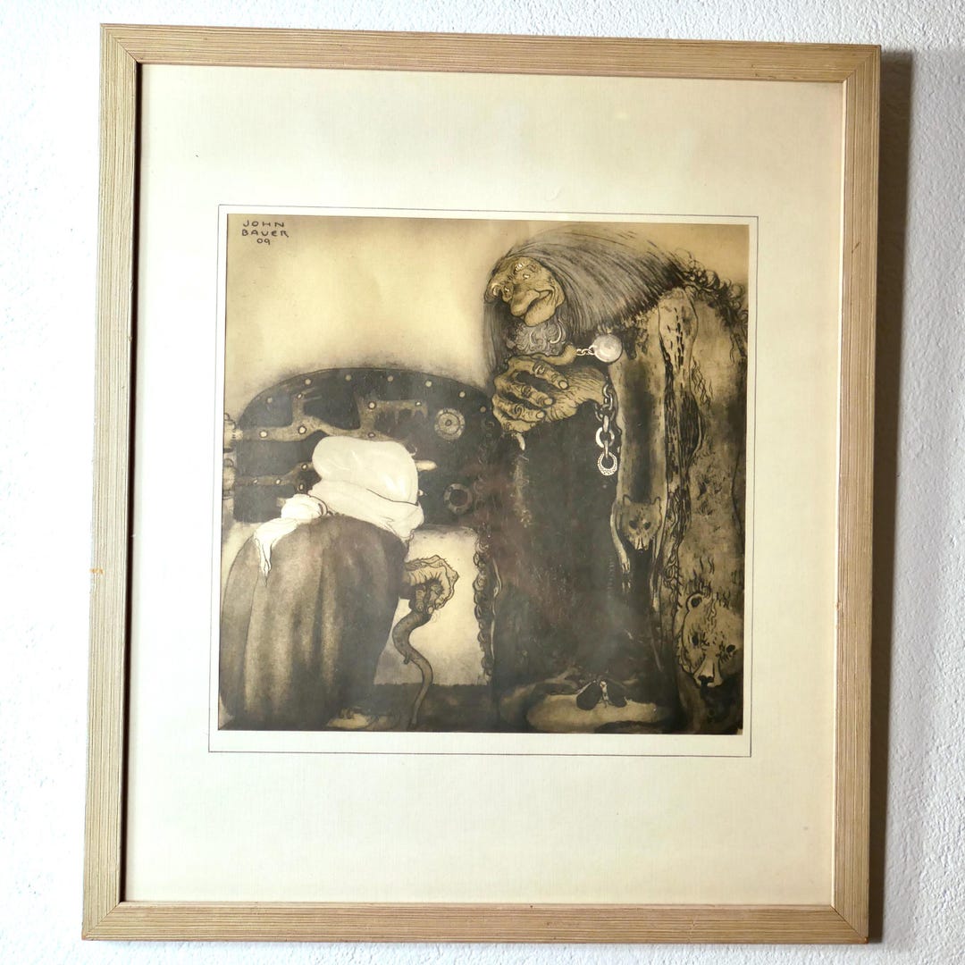 Vintage John Bauer Troll Lithograph Print – Early Swedish Folklore Art ...