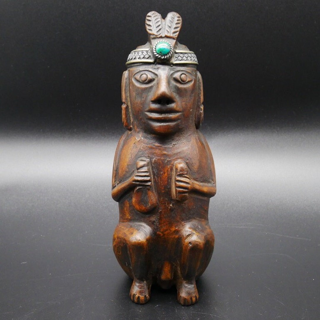 Mid Century Inka/mayan Folk Art Ceramic Figurine - Tiki Character ...