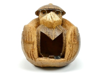 Carved Coconut Monkey - Etsy