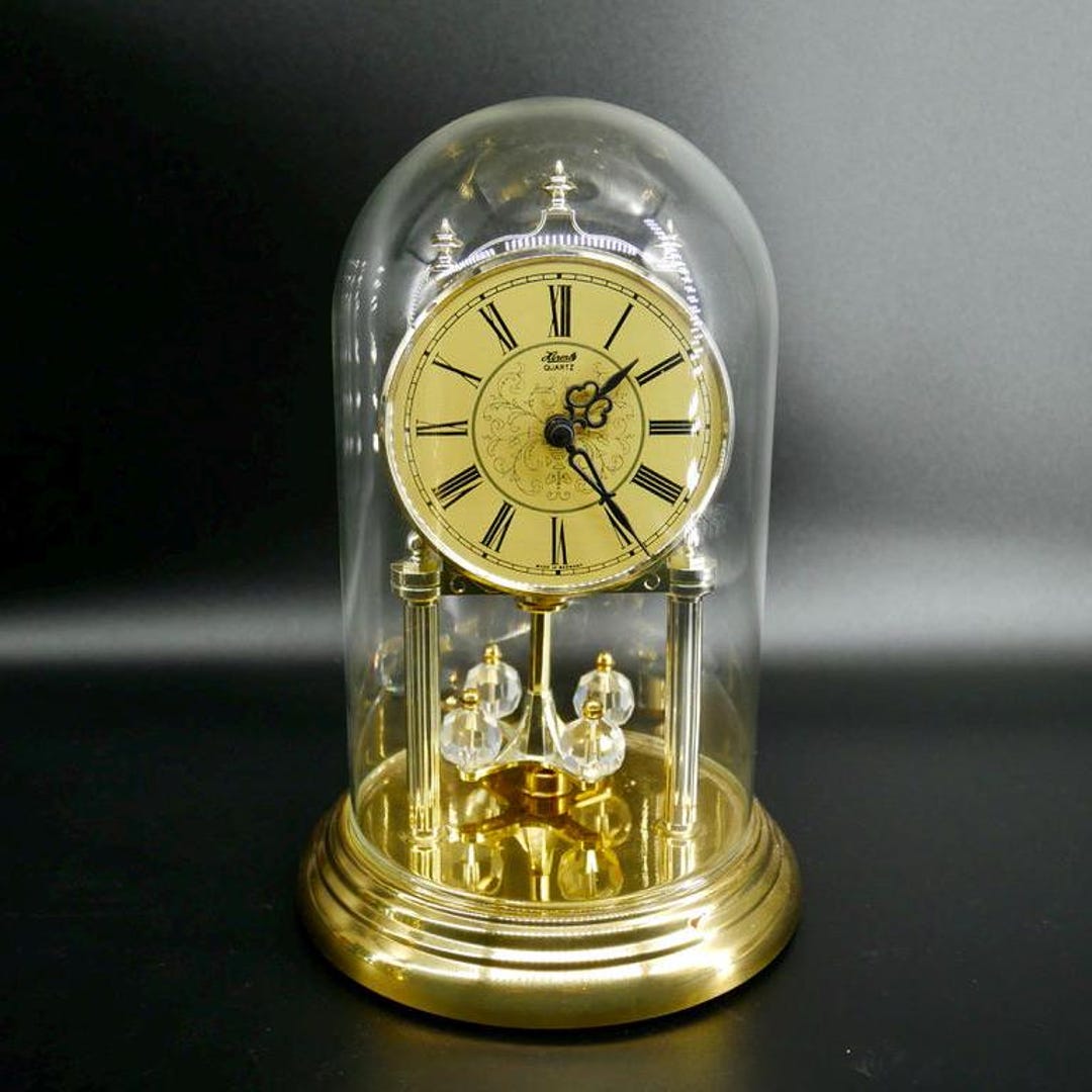 Vintage 1990s Hermle Germany Quartz Anniversary Clock Gold Tone With ...