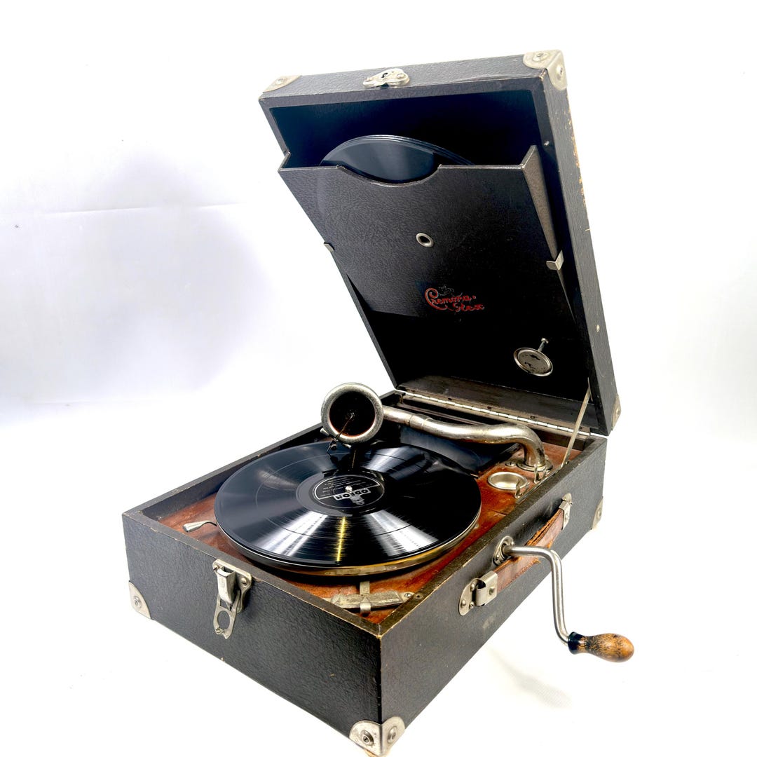 Portable Gramophone, Hand Crank Case Player, Cremona Rex, 1920s - Etsy