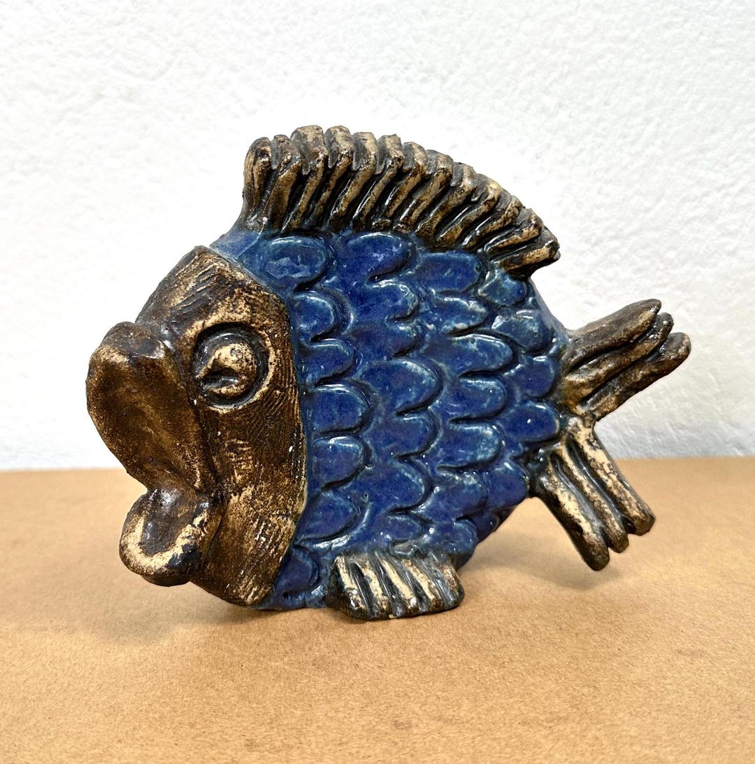 Vintage Fish Figurine Sculpture by Willy Fischer – Mid-century Swedish ...