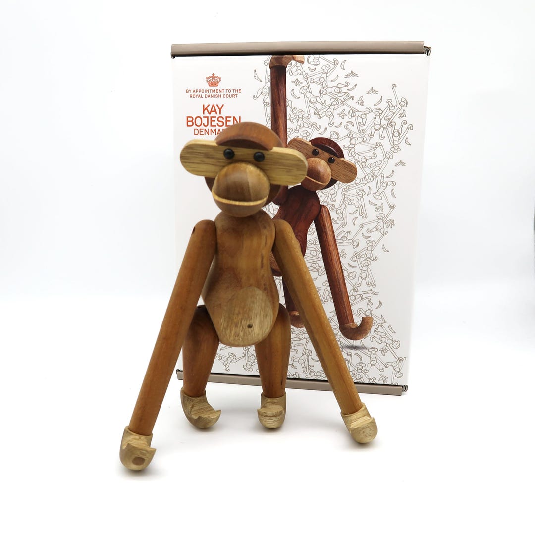 Vintage Kay Bojesen Oak Wood Monkey – Articulated Danish Design Icon ...