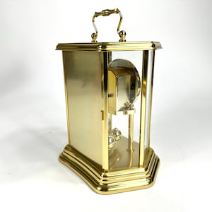 Vintage Hermle Germany Quartz Anniversary Clock Large Carriage Clock ...