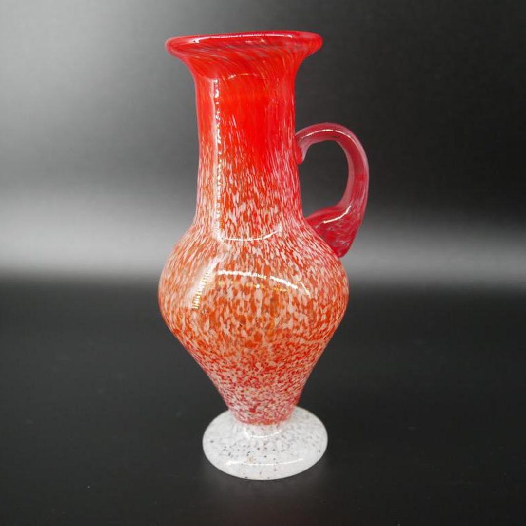 Vintage Miniature Orrefors Hand Blown Red Glass Jug Scandinavian Design ...