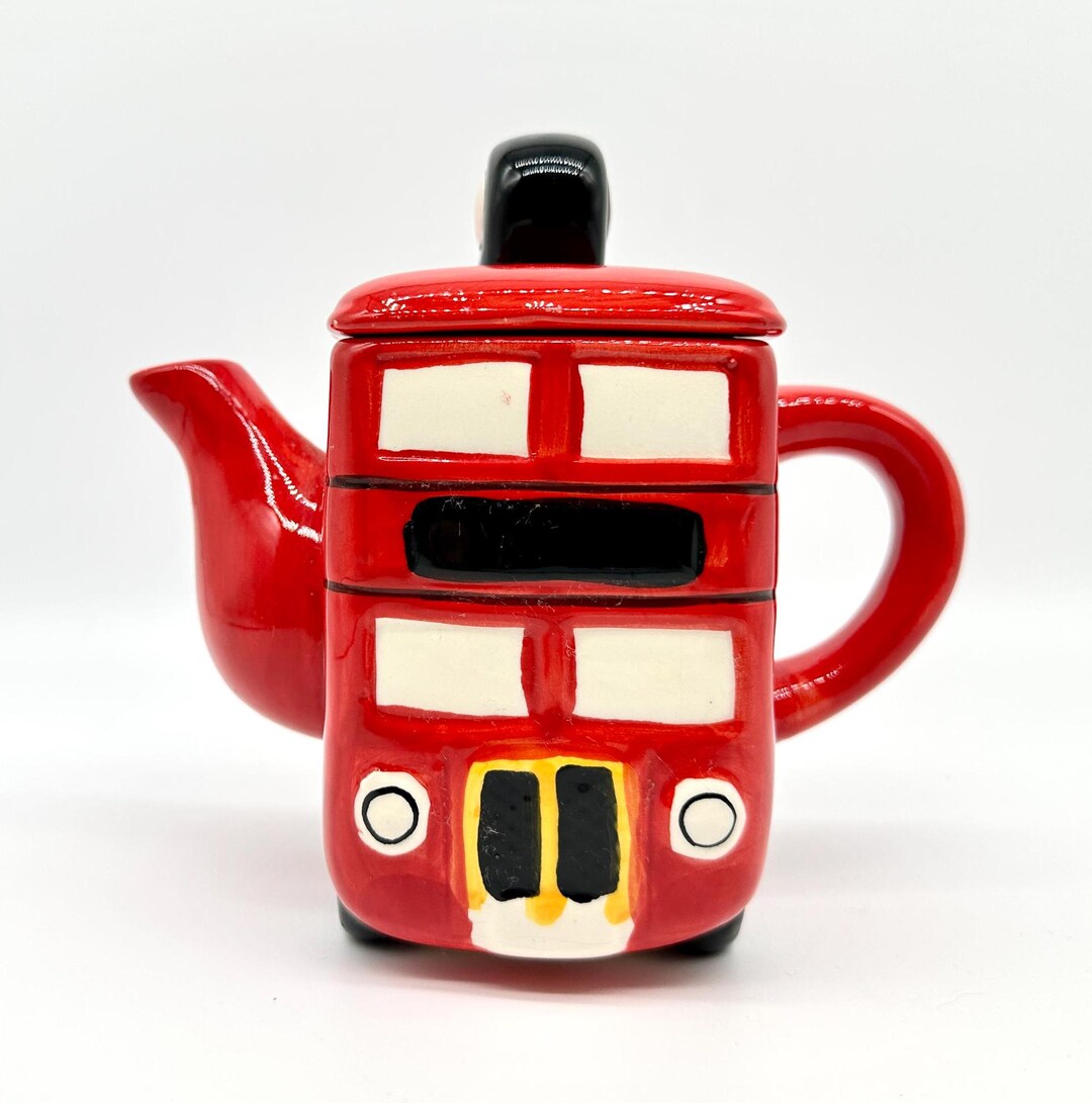 Vintage London Bus Teapot – Double-decker Ceramic Novelty Teapot, Red ...