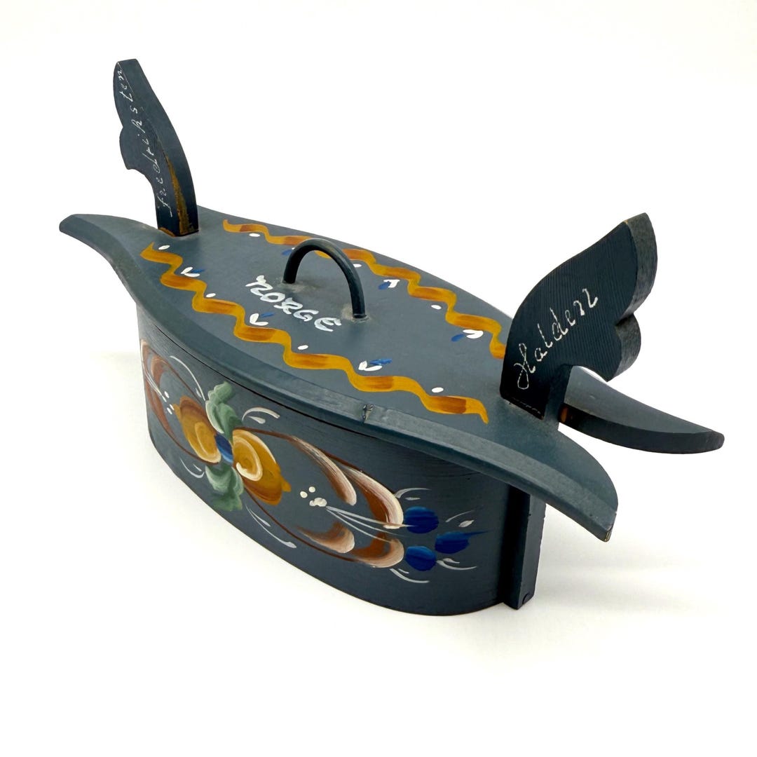 Vintage Scandinavian Traditional Folk Art Wooden Tina / Tine Box ...