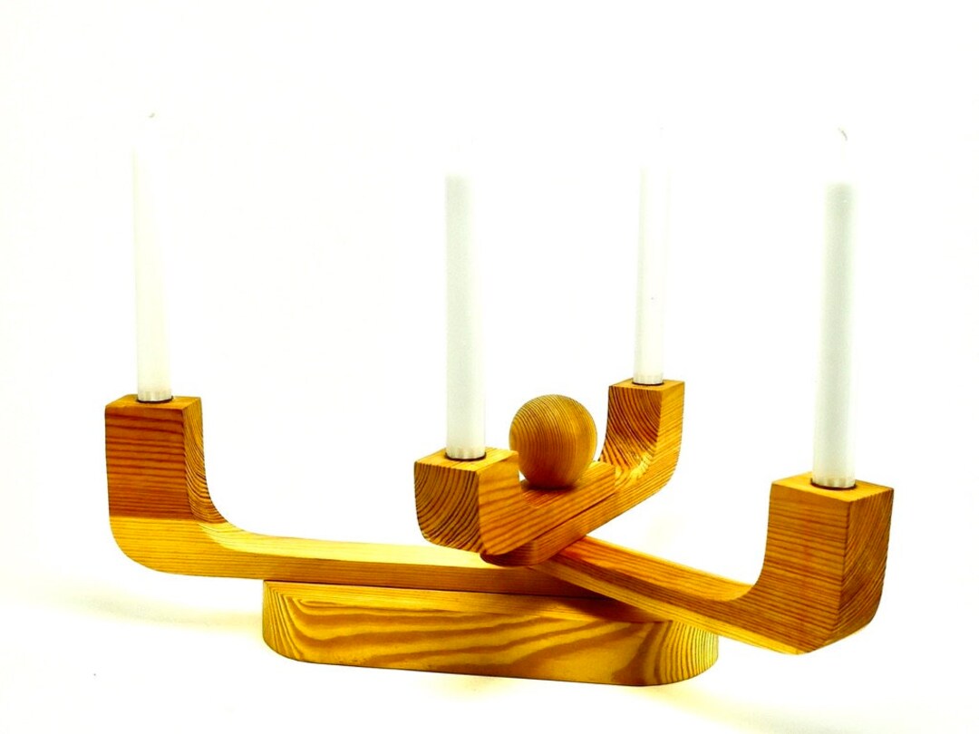 Mid-century Modern Folding Candle Holder – Large Wood Scandinavian - Etsy