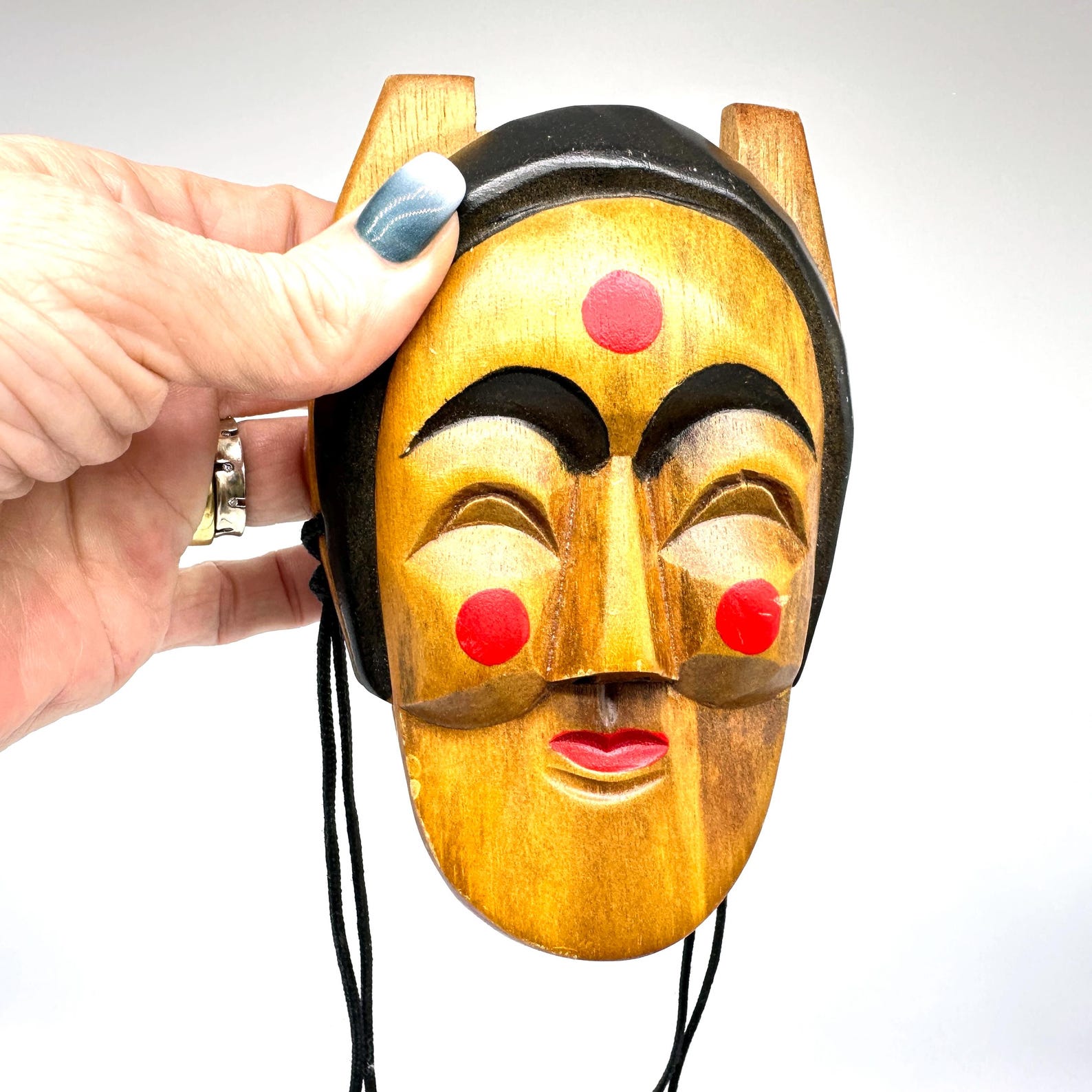 Korean Hahoe Tal Masks, Hand-carved Wooden Dance Mask Pair - Etsy