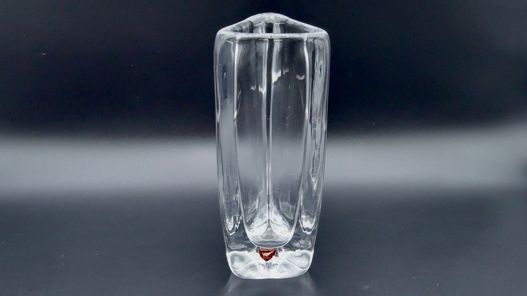 Vintage Orrefors Triangle Dusk Series Vase 3812 Nils Landsberg Signed ...