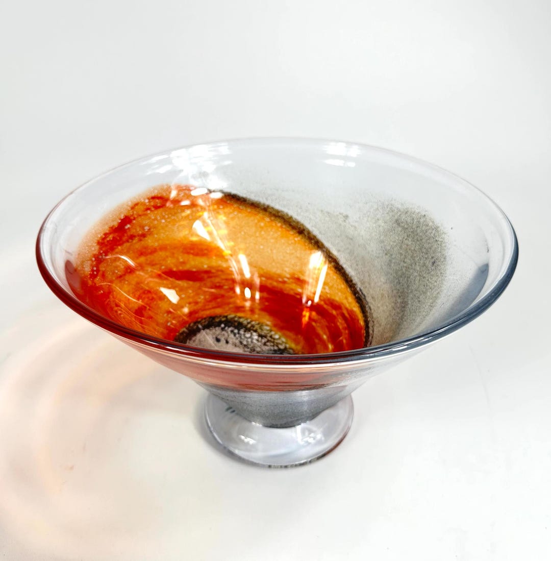 Large Kosta Boda Glass Bowl by Kjell Engman twister Series Mid Century ...