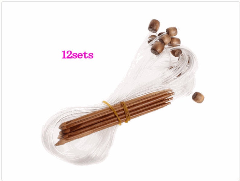 Afghan Tunisian Crochet Hooks Carbonized Bamboo 48" - 1.2 M Weave ...
