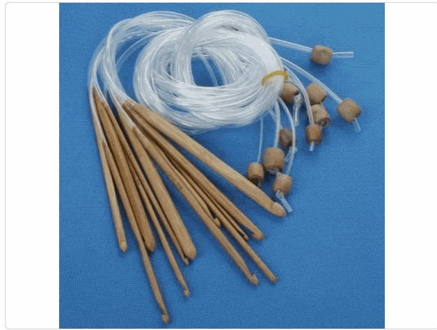 Afghan Tunisian Crochet Hooks Carbonized Bamboo 48" - 1.2 M Weave ...