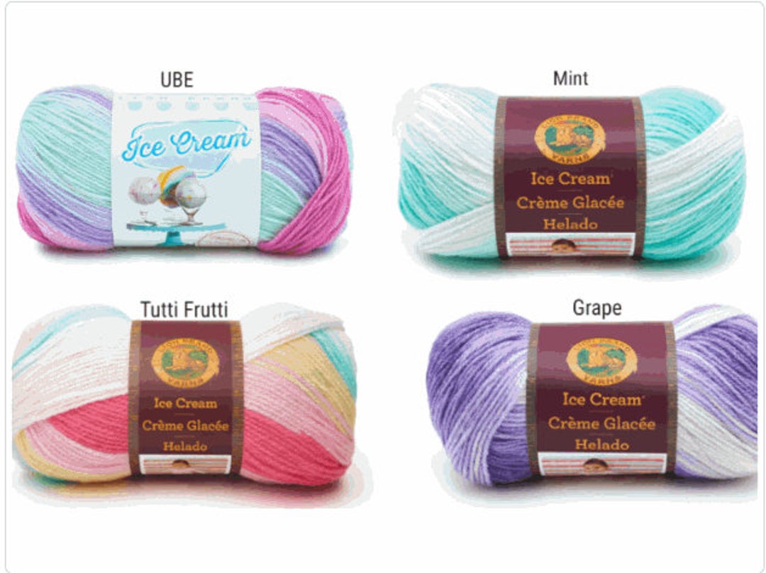 Ice Cream® Yarn Lion Brand Self-striping Light Acrylic Multi-color 3 ...