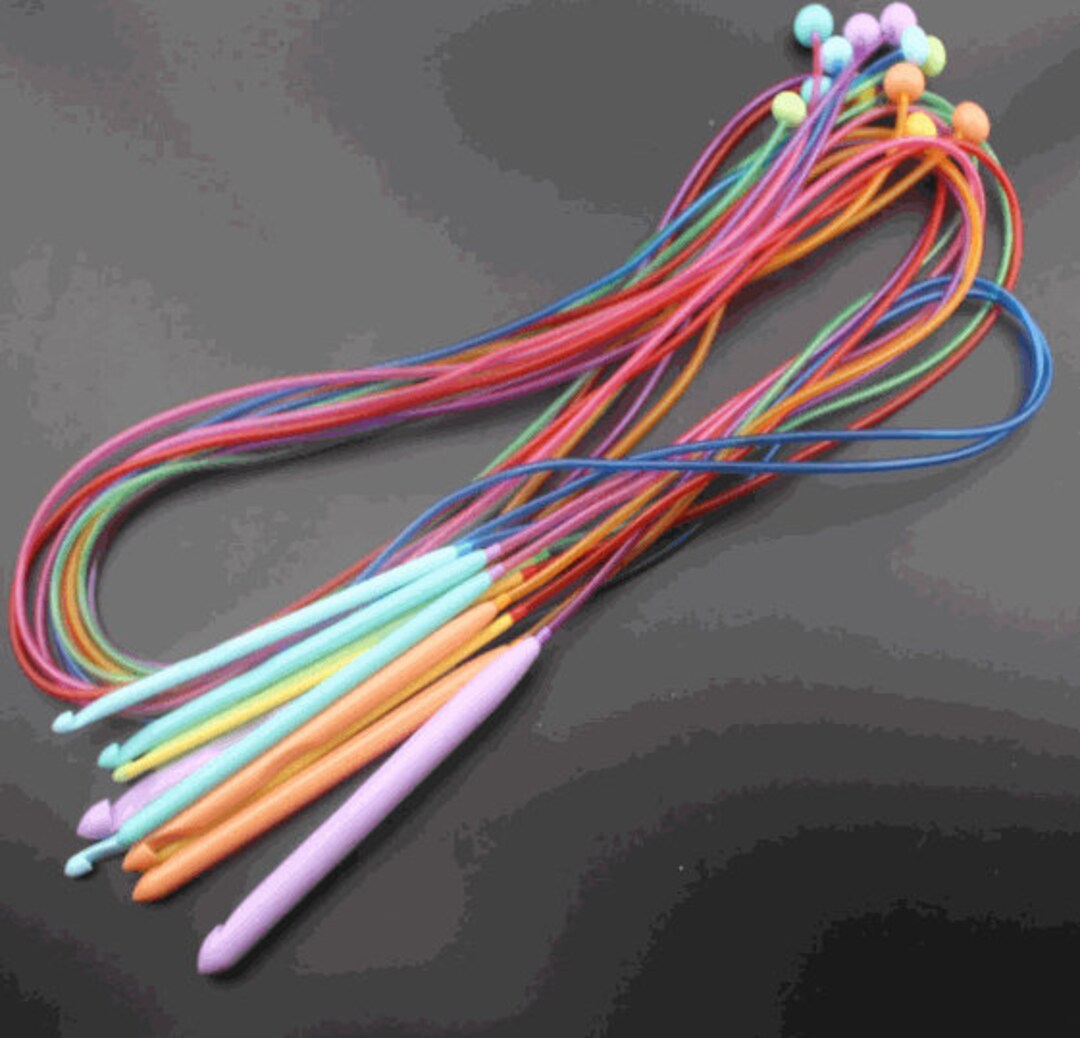 Afghan Tunisian Crochet Hook Carpet Knitting Weave Plastic Needles Set ...