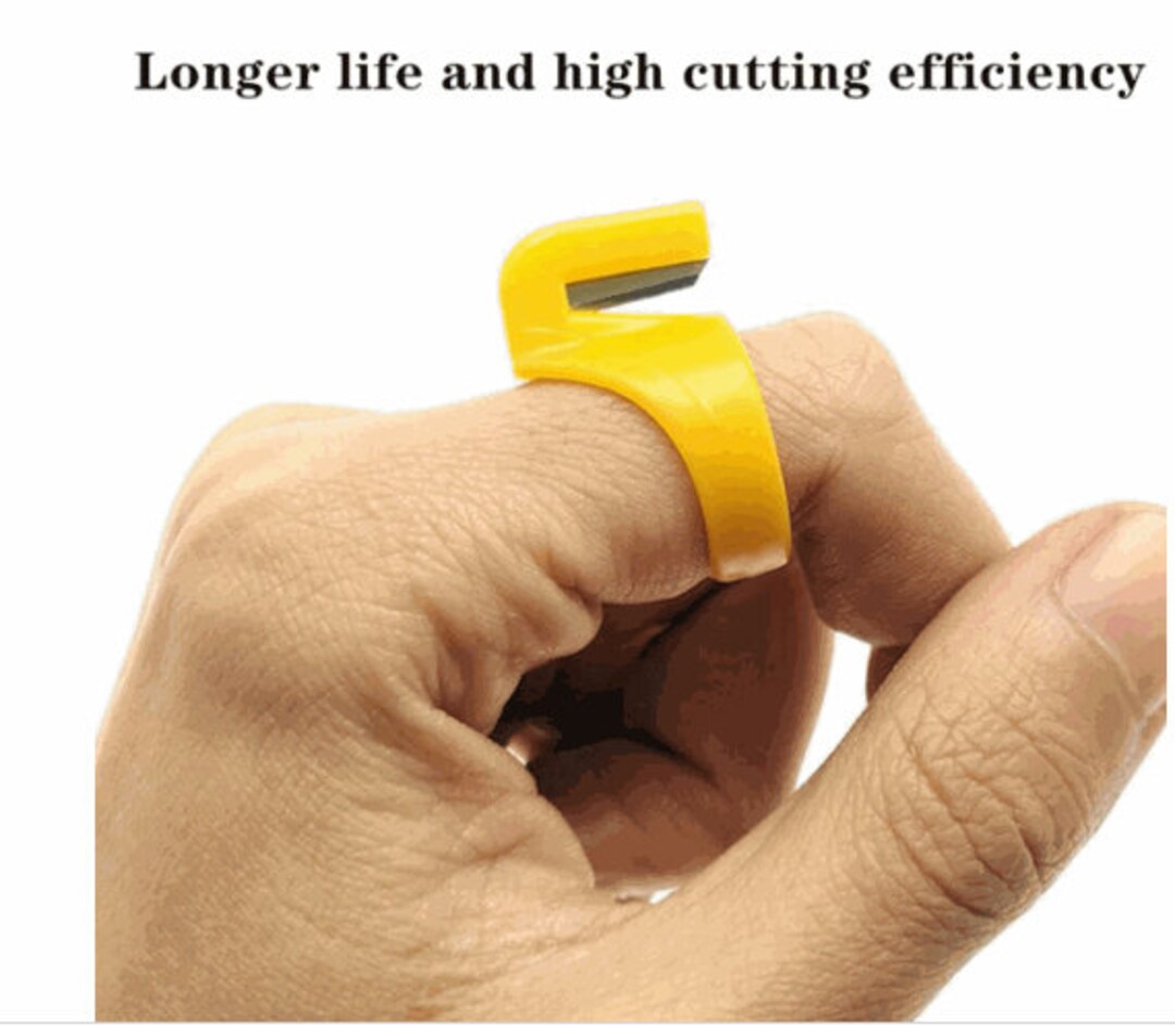 Yarn Cutter Ring Plastic Thimble Sewing Ring Thread Cutter Finger Blade ...
