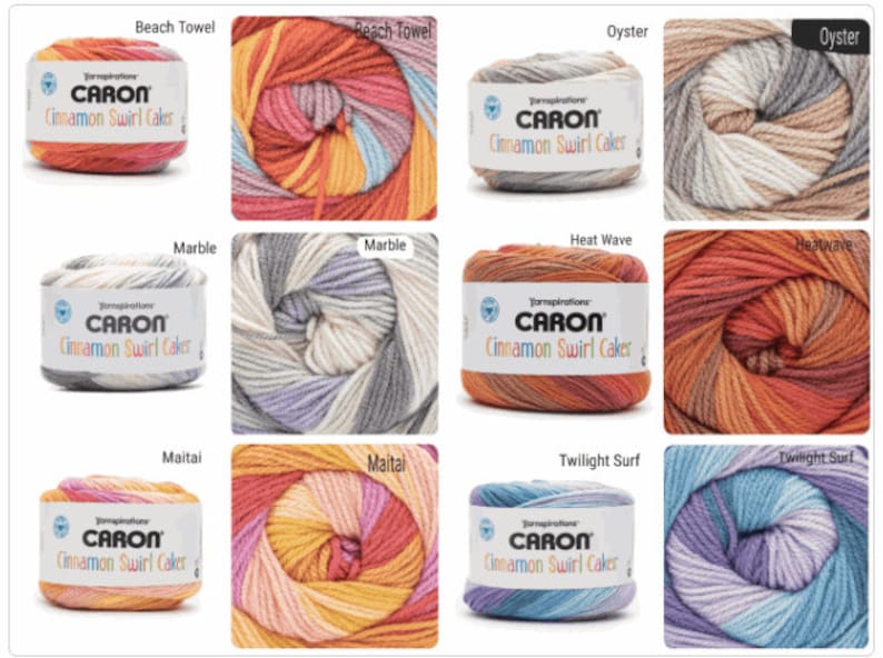 Caron Cinnamon Swirl Cakes Knitting Yarn Limited Edition Many Colorways ...