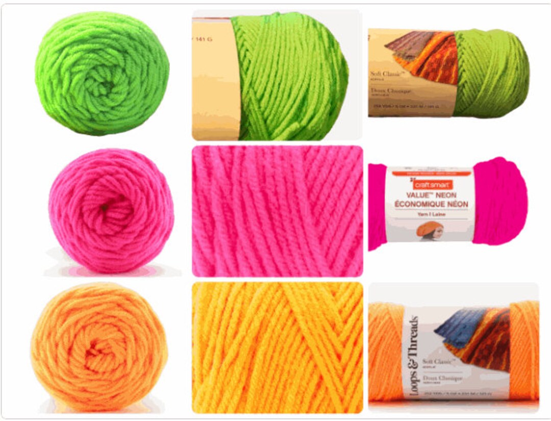 Soft Classic™ Neon Yarn by Loops & Threads® or Neon Yarn by Craft Smart ...