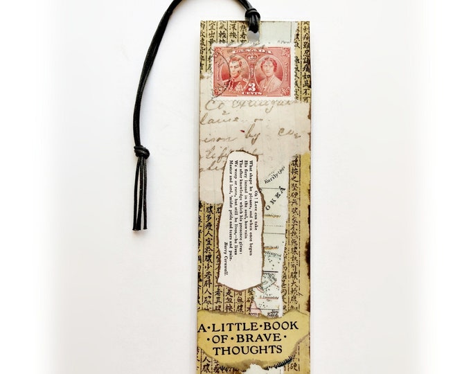 Vintage Bookmark Collage Art Made From Antique Papers Handmade Book ...