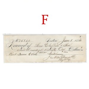 Bookmarks From Antique Bank Checks Authentic 19th Century Cheques ...