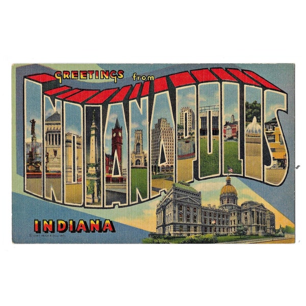 Indiana Postcard - Etsy