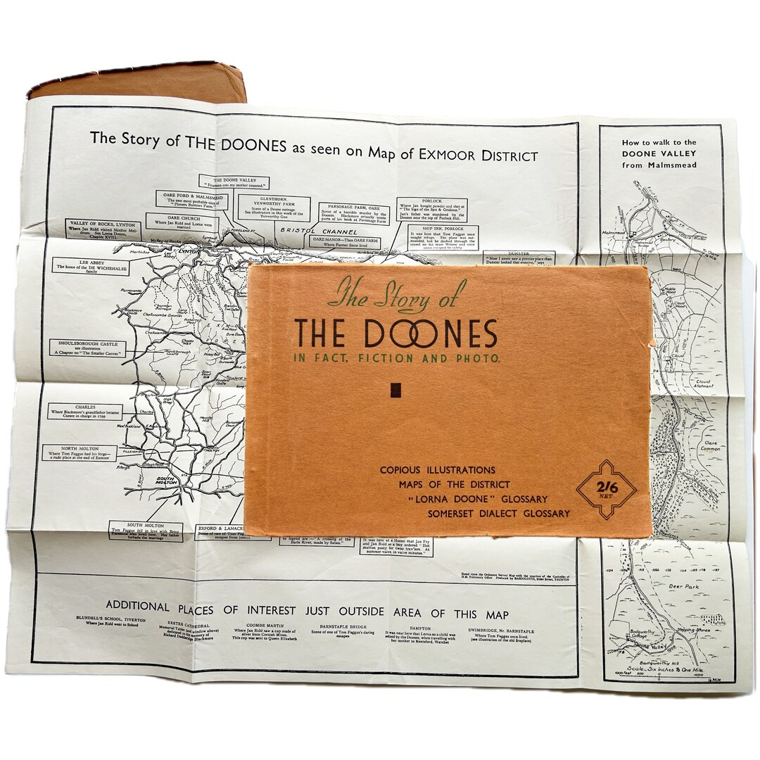 Map and Tour Guide to the Land of Lorna Doone by Richard Doddridge ...