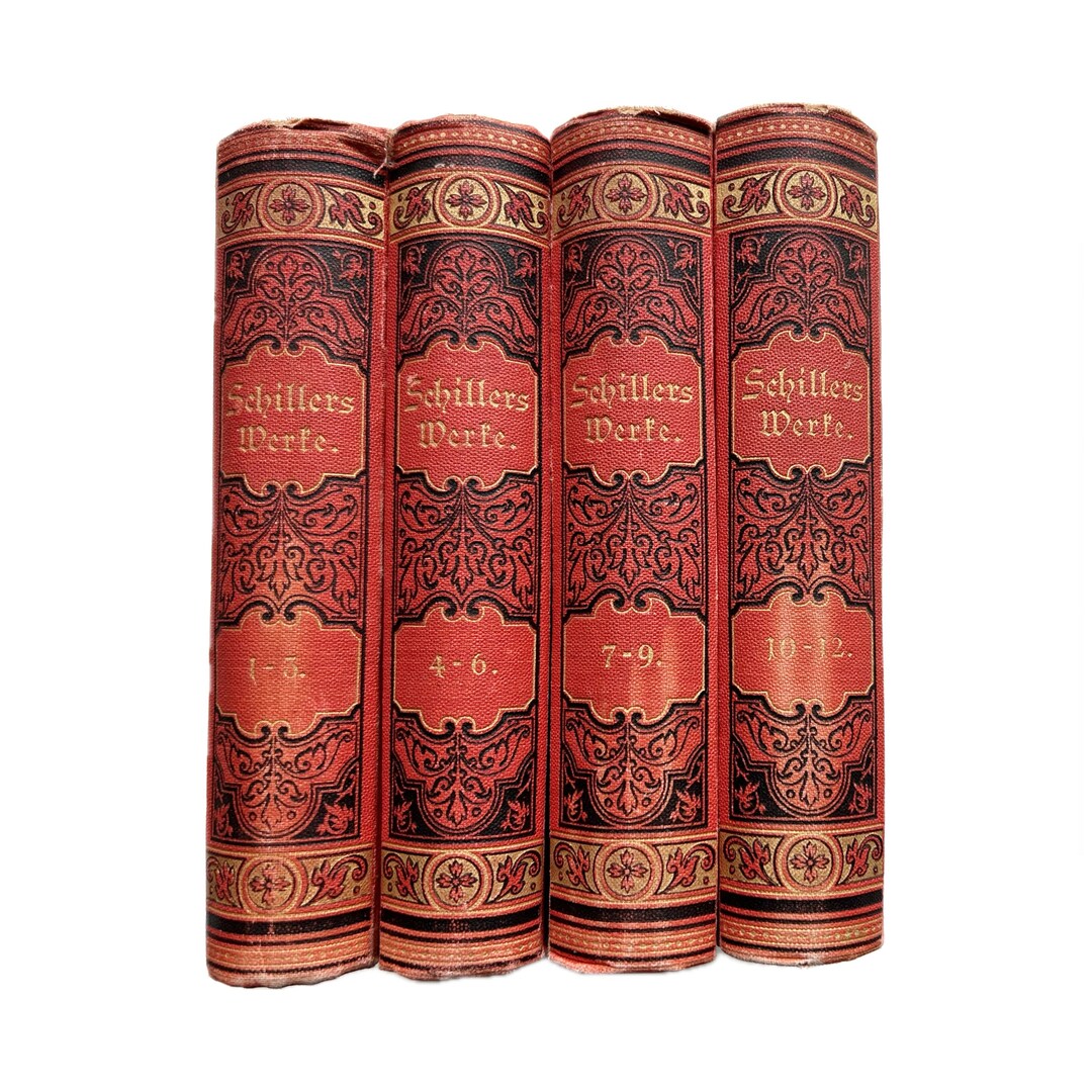 Antique Book Set: Friedrich Schiller's Complete Works, Poetry and Prose ...