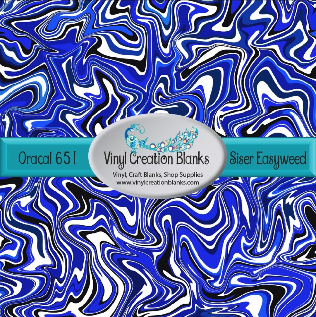 Shades of Blue Oil Slick Swirl Pattern Vinyl HTV and Outdoor - Etsy