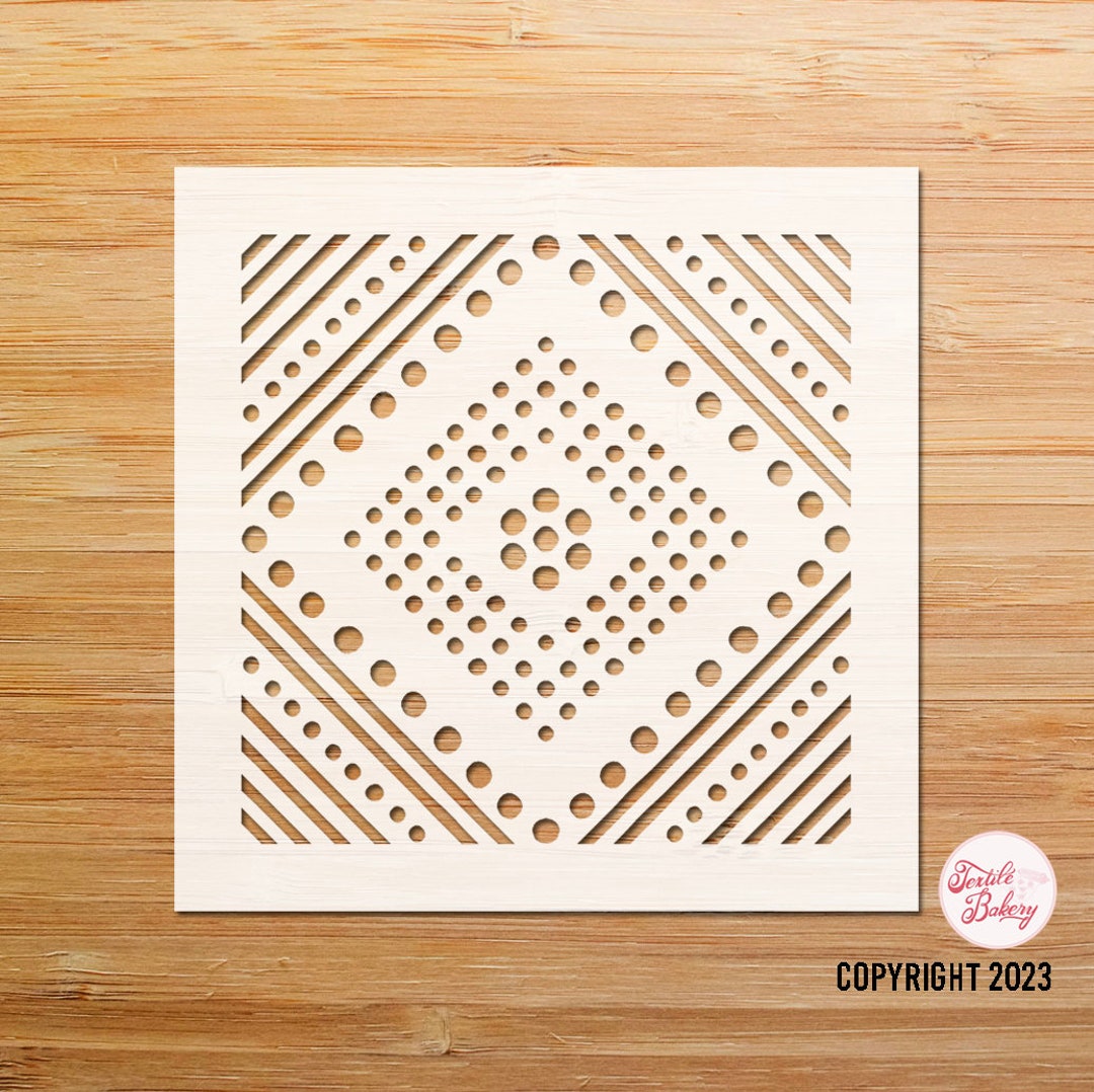 Mudcloth Stencil, Stencil Design, Tile Stencil, Vintage Tile Stencil ...