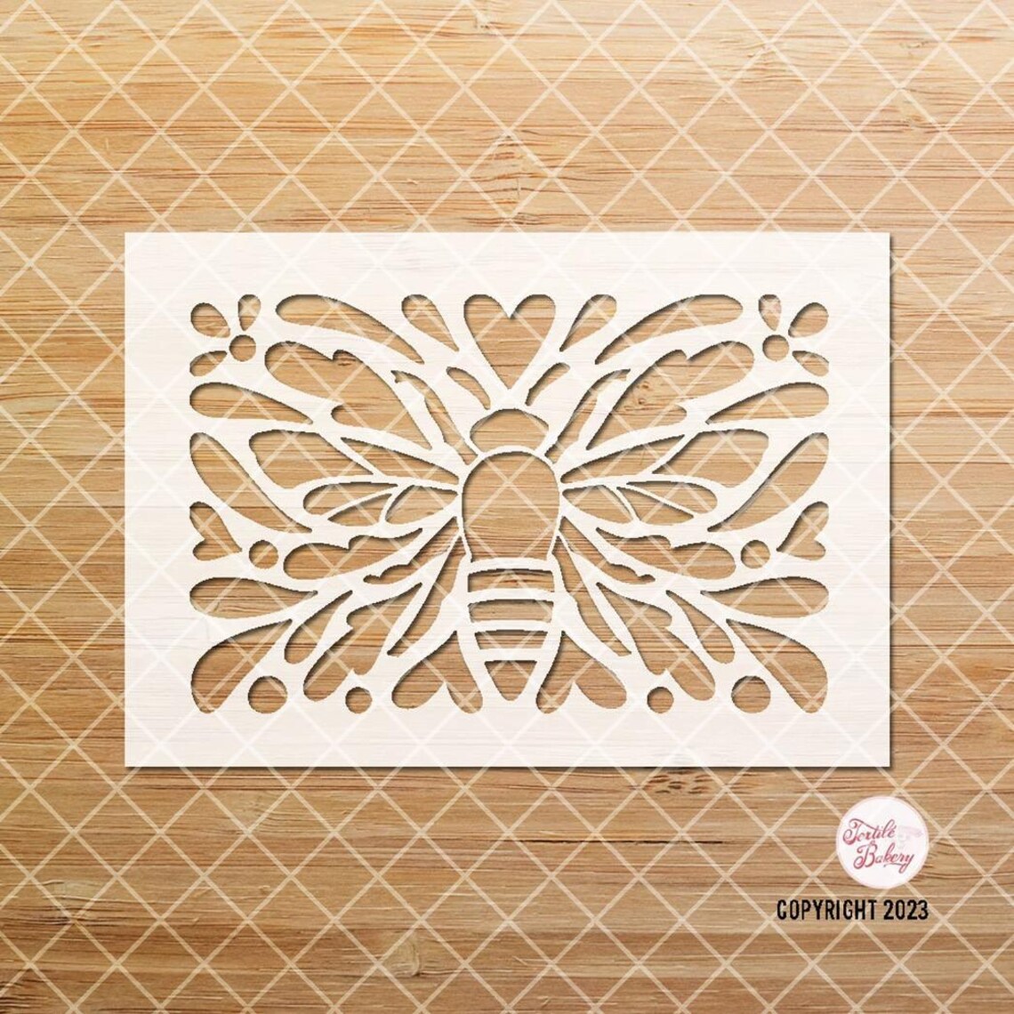 Bee Floral Stencil, Bee Folk Art Stencil, Bee Body Stencil, Spring ...